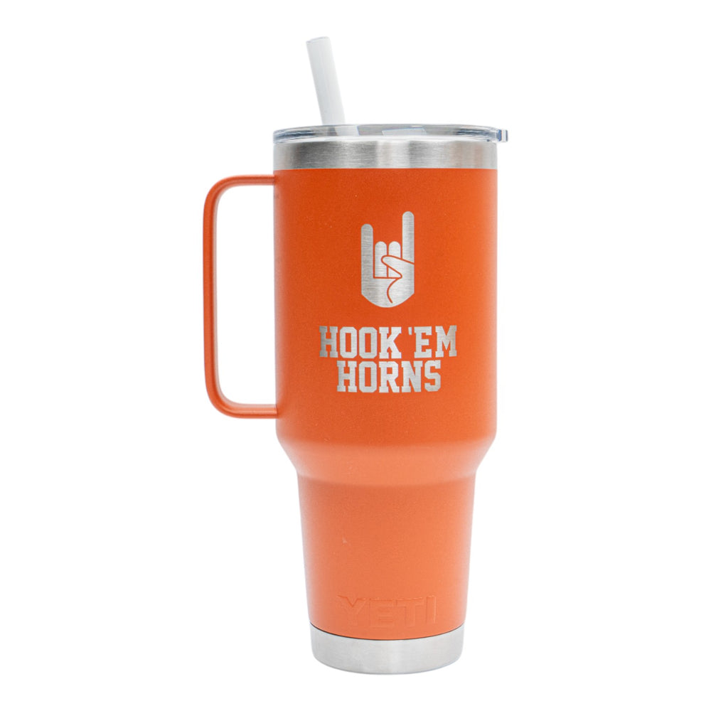 YETI Hook 'Em Horns Straw Mug Burnt Orange - 42 oz | University Co-op