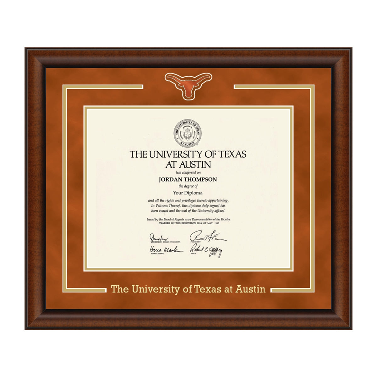 Longhorn Medallion Diploma Frame in Burnt Orange – University Co-op