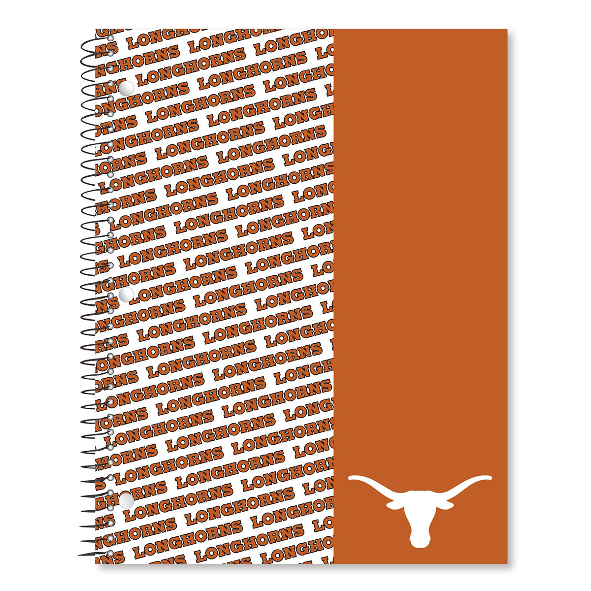Texas Longhorns Asymmetric Repeat 1 Subject Spiral Notebook ...