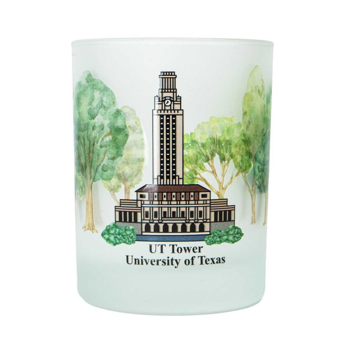 Frosted Tower Texas Fight Rocks Glass - 14 oz | University Co-op